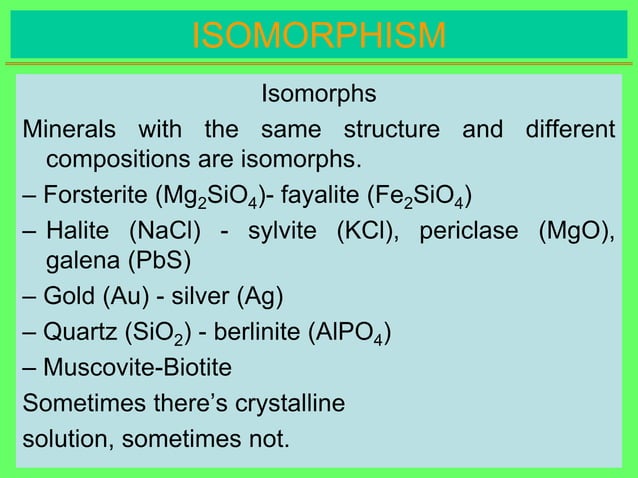ISOMORPHISM & POLYMORPHISM.ppt | Chemistry | Science