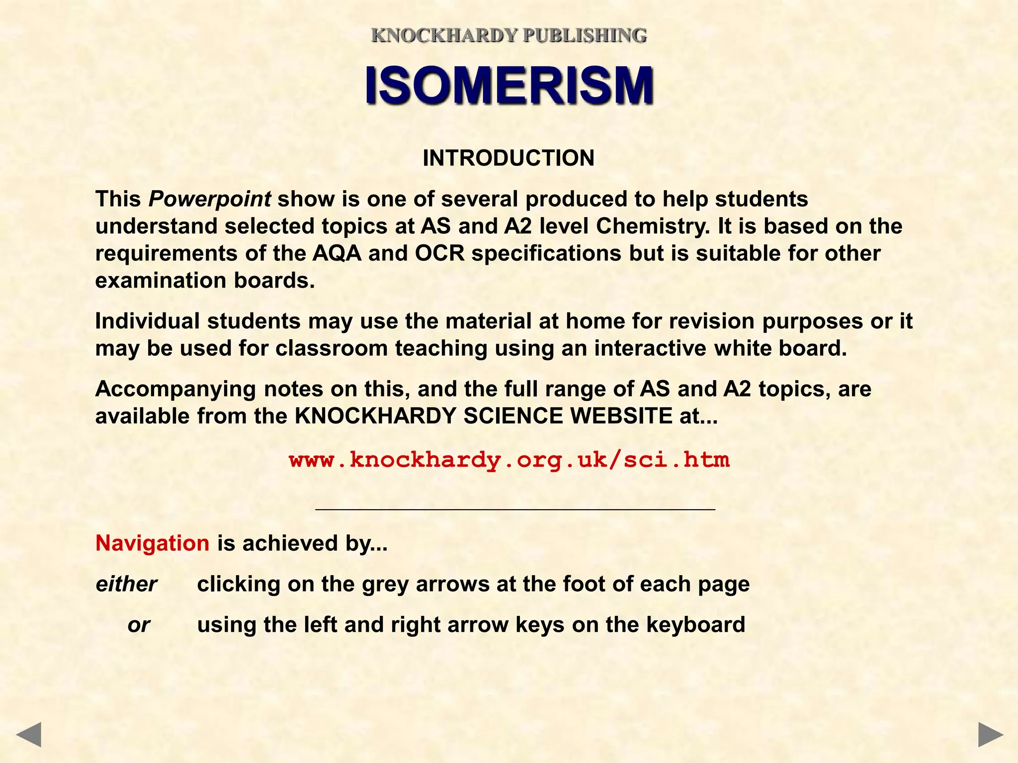 Isomerism and classification based on stereochemistry | PPT