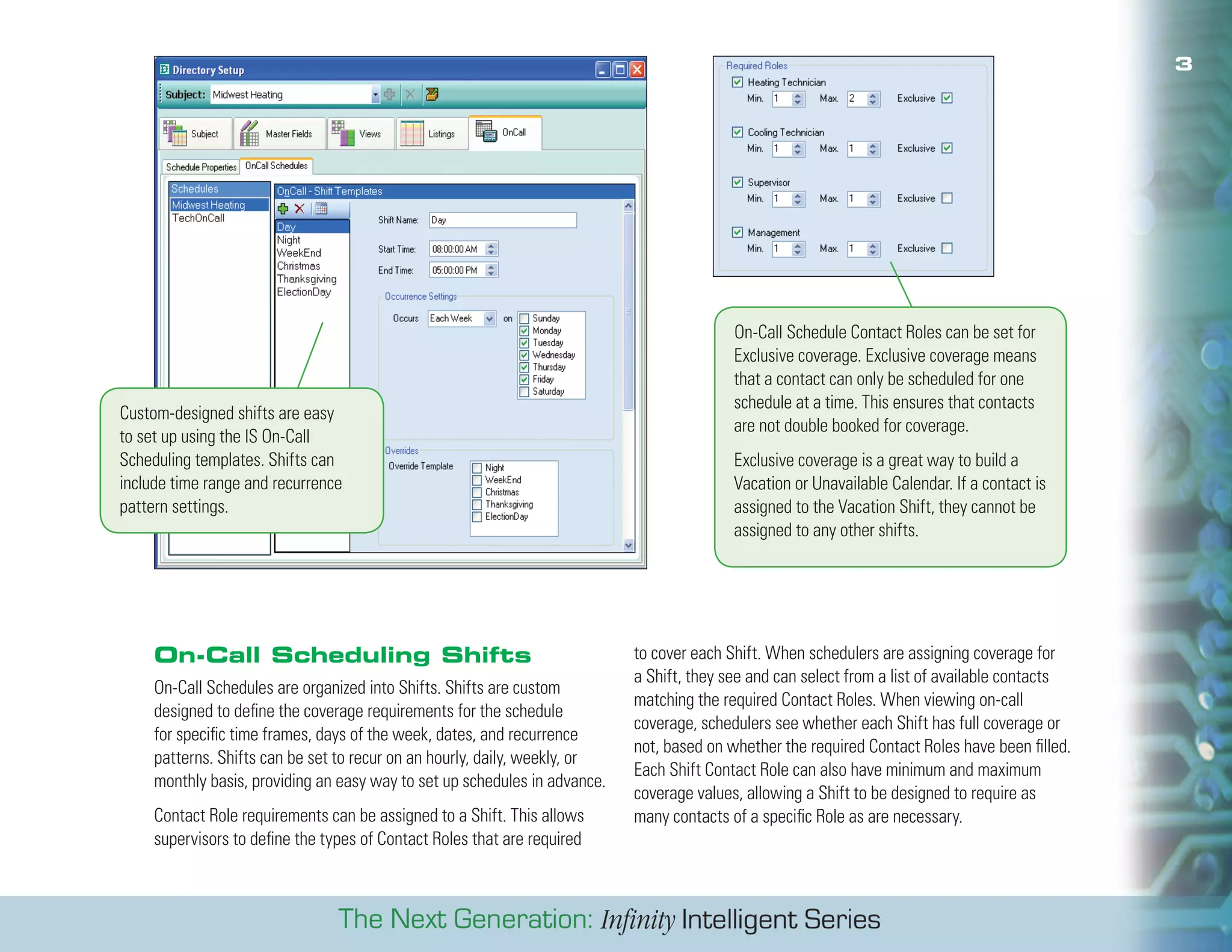 AMTELCO Infinity IS On Call Scheduling Directory | PDF