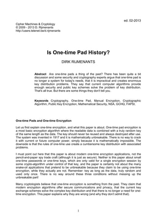 One Time Pad Journal | PDF