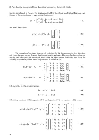 Isoparametric bilinear quadrilateral element | PDF