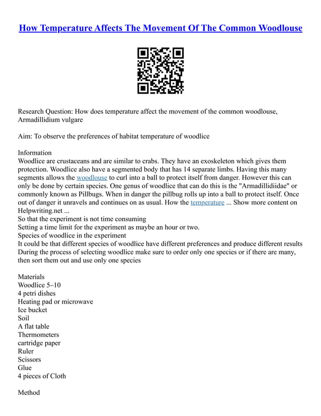 Isopod Lab Report | PDF