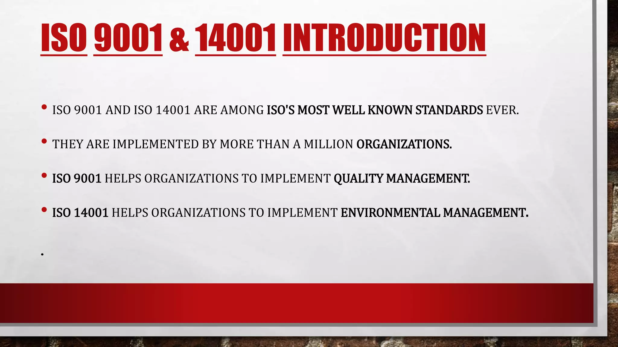 ISO Standards - ISO 9001 and ISO 14001 | PPTX