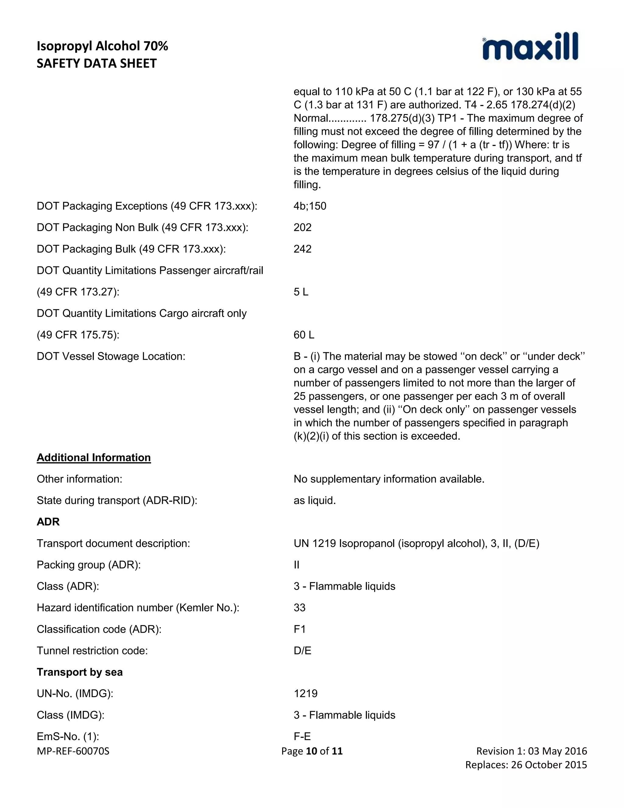 m13 Isopropyl alcohol 70% msds sheet | PDF