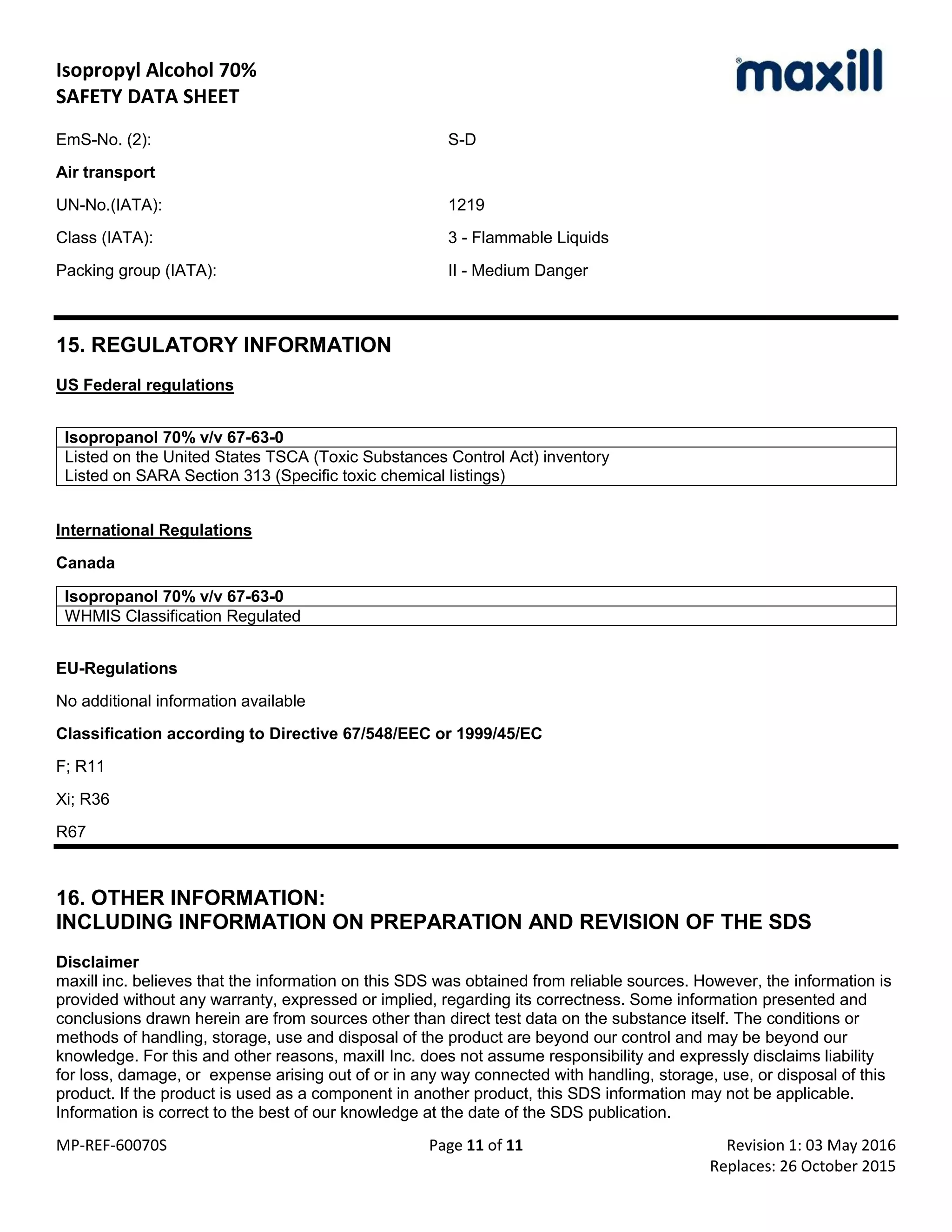 m13 Isopropyl alcohol 70% msds sheet | PDF
