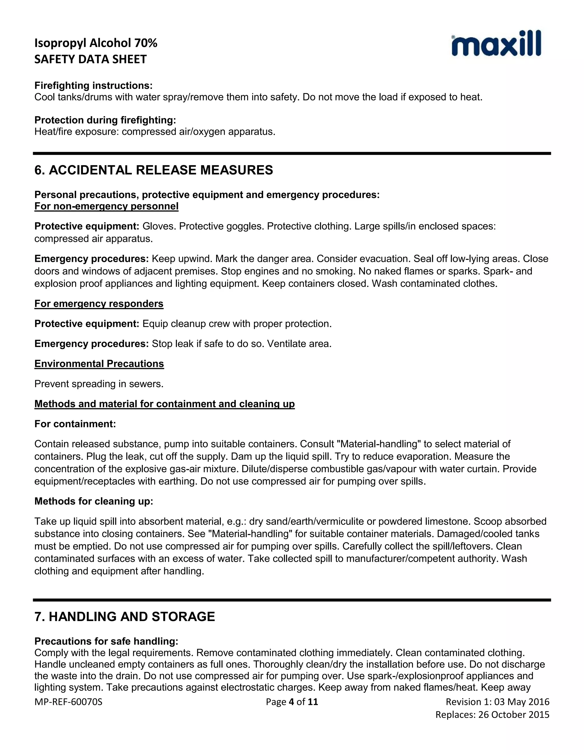 m13 Isopropyl alcohol 70% msds sheet | PDF