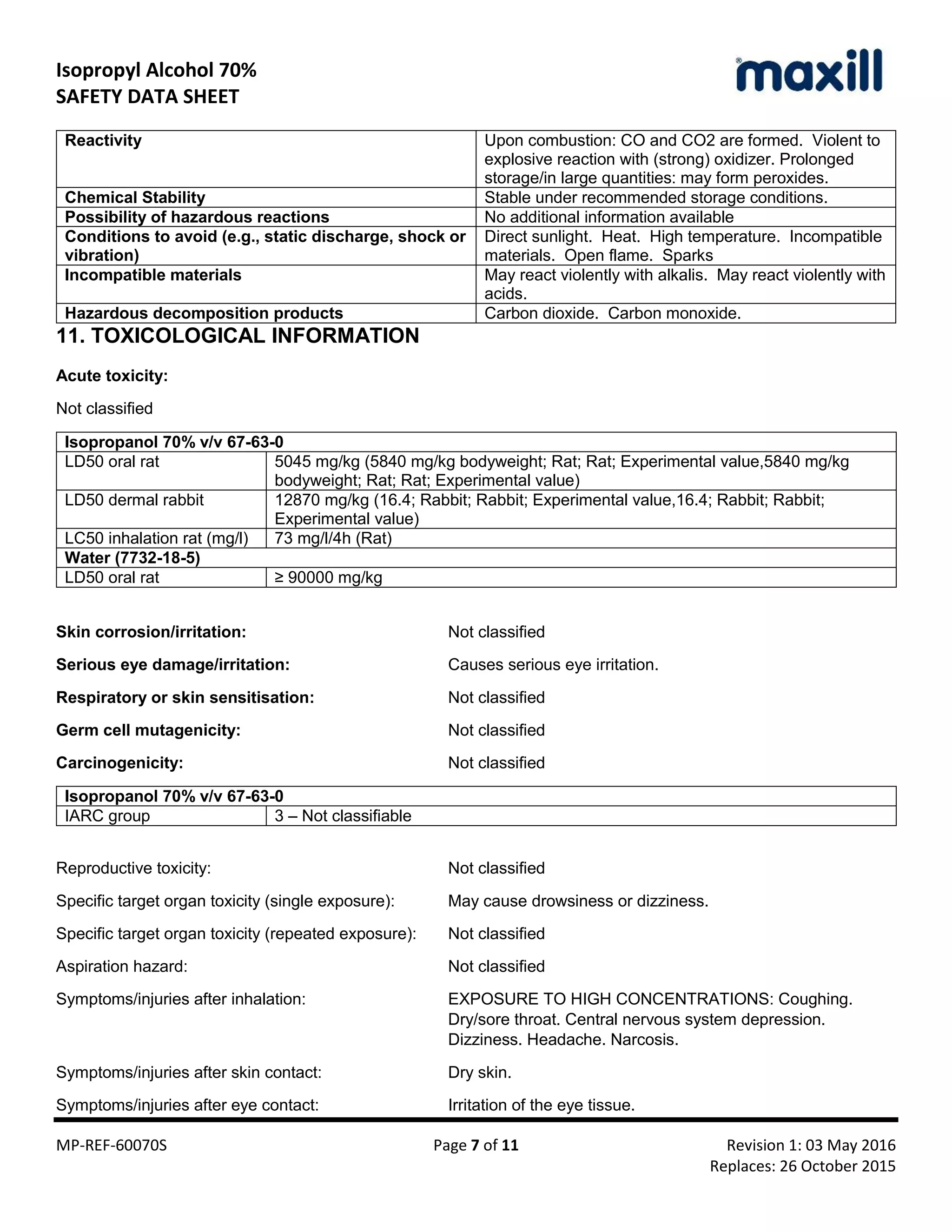 m13 Isopropyl alcohol 70% msds sheet | PDF