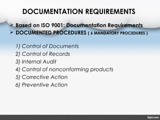 Iso qms documentation | PPT