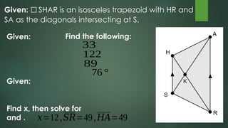 Illustrating the properties of an isosceles trapezoids | PPTX