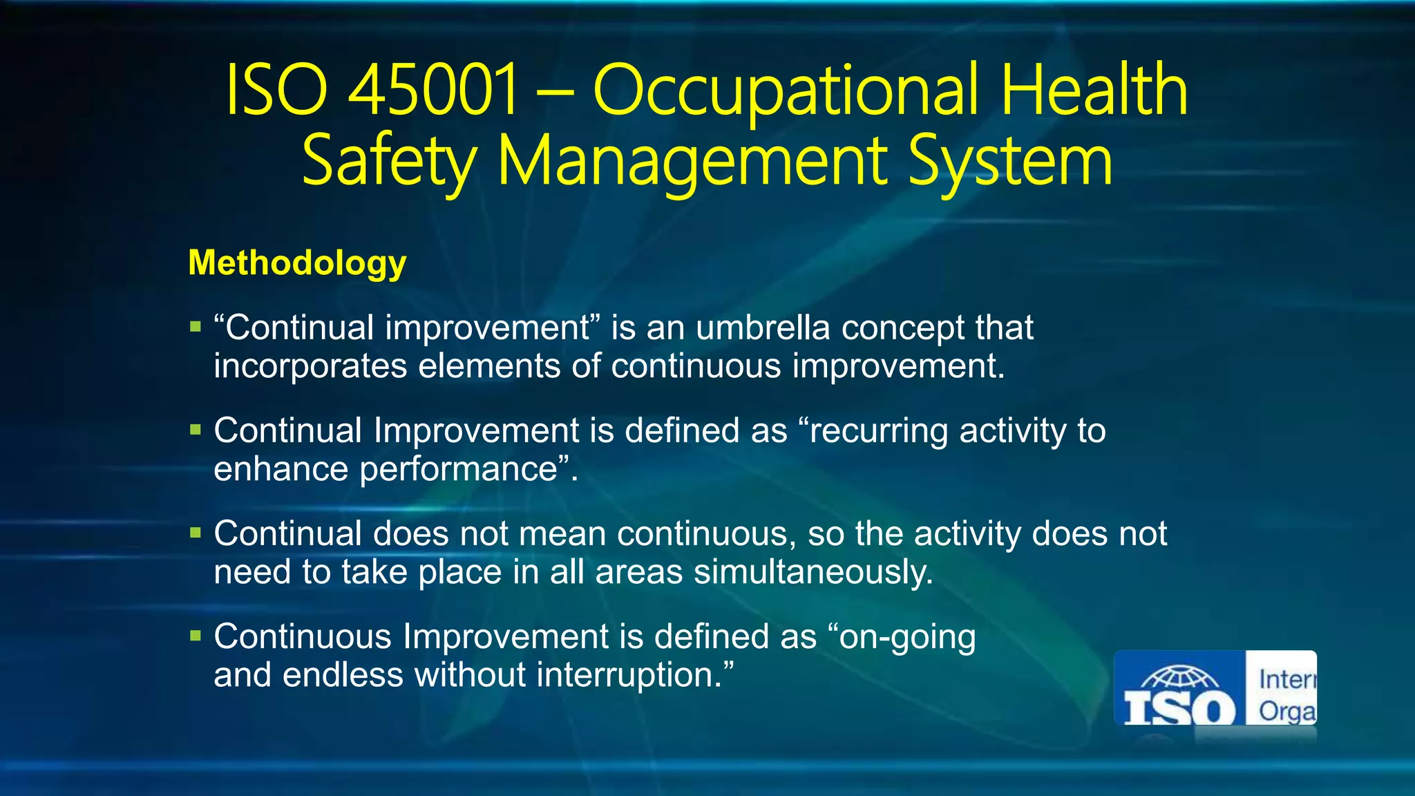 ISO Standard 45001 Occupational Health and Safety Management System | PPTX