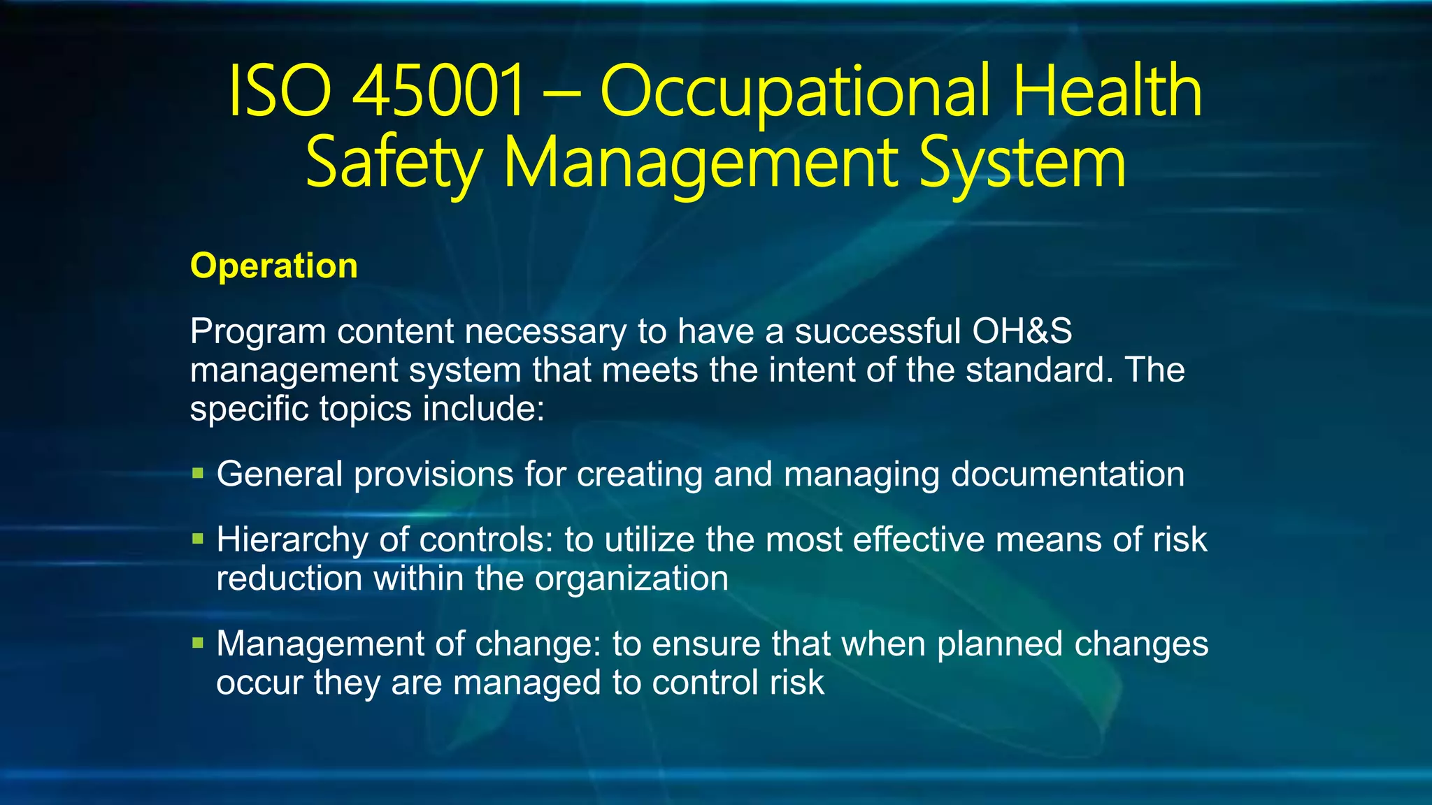 ISO Standard 45001 Occupational Health and Safety Management System | PPTX