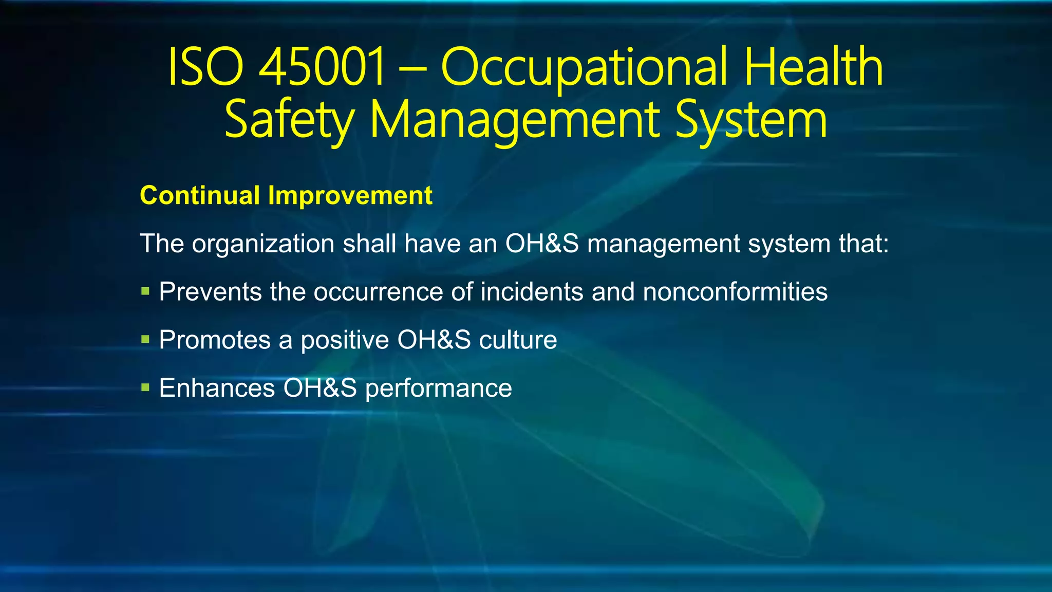 ISO Standard 45001 Occupational Health and Safety Management System | PPTX