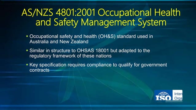 ISO Standard 45001 Occupational Health and Safety Management System | PPTX
