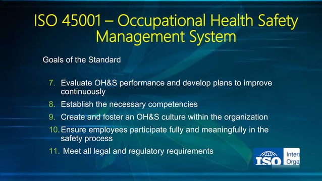 ISO Standard 45001 Occupational Health and Safety Management System | PPTX