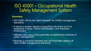 ISO Standard 45001 Occupational Health and Safety Management System | PPTX