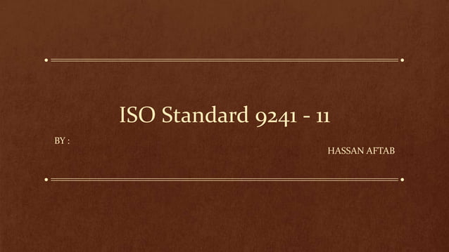 ISO Standard 9241-11 | PPTX | Technology & Computing