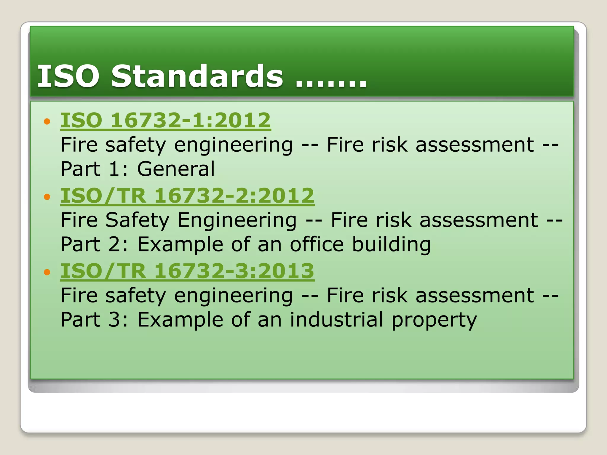 Iso standards on fire safety | PPTX