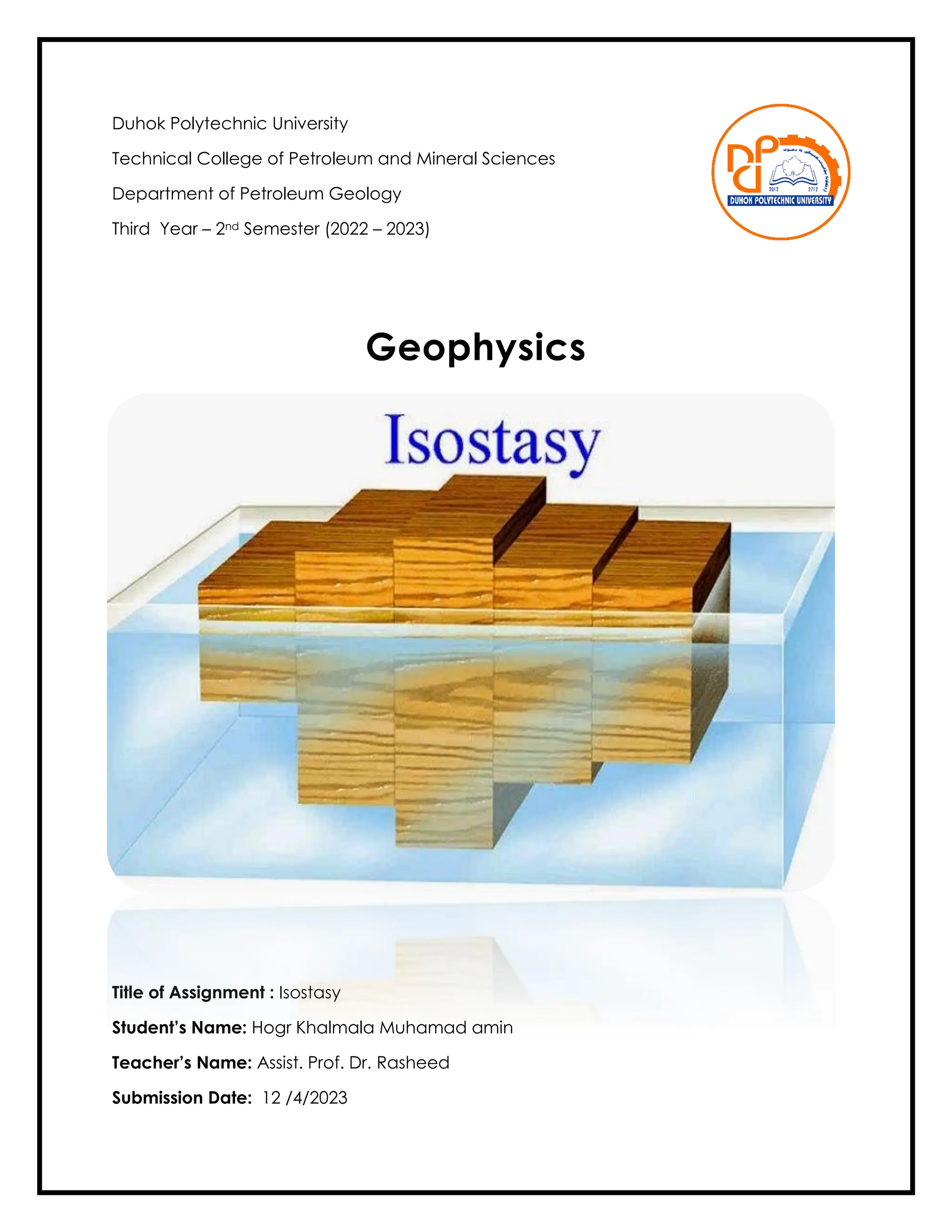 Presentation about (Isostasy) geophysics .pdf