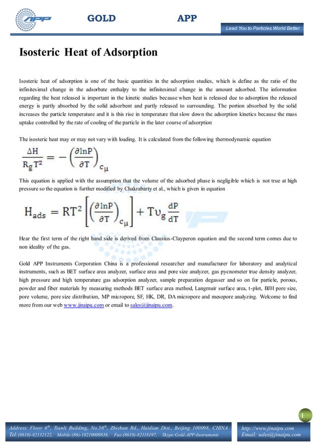 Isosteric heat of adsorption | DOCX