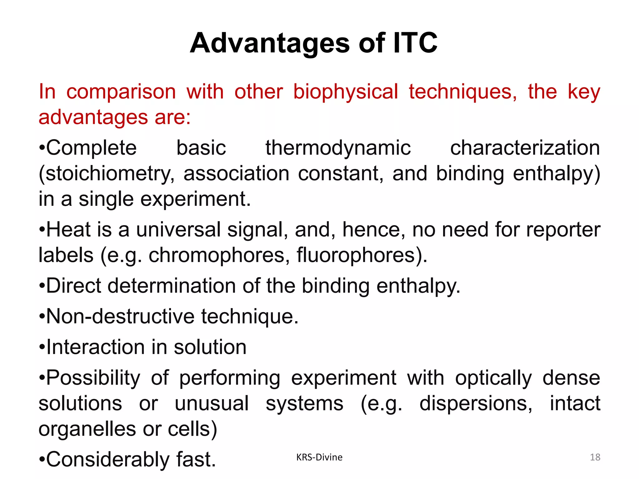 Isothermal titration calorimetry (ITC) | PPTX