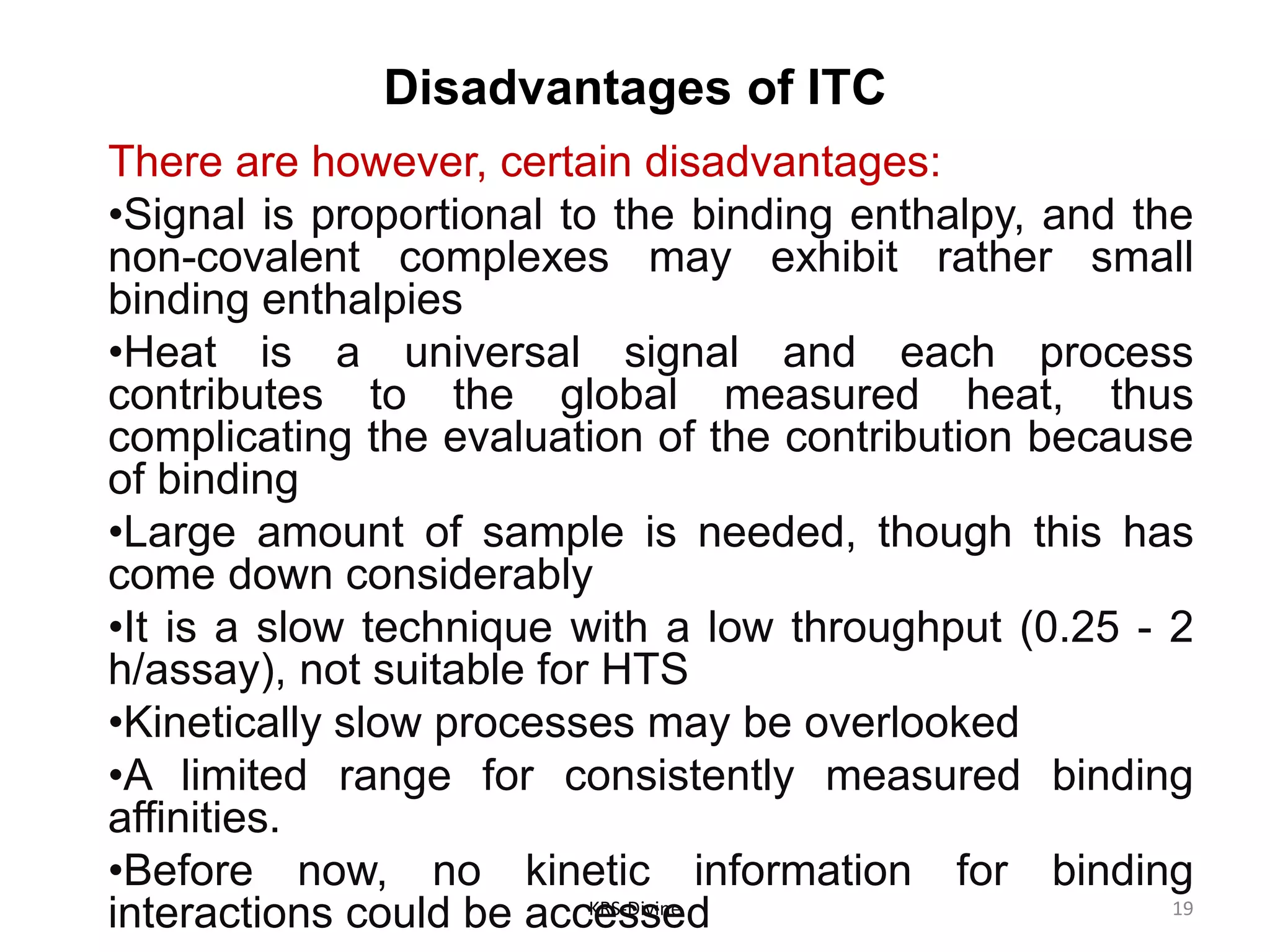 Isothermal titration calorimetry (ITC) | PPTX