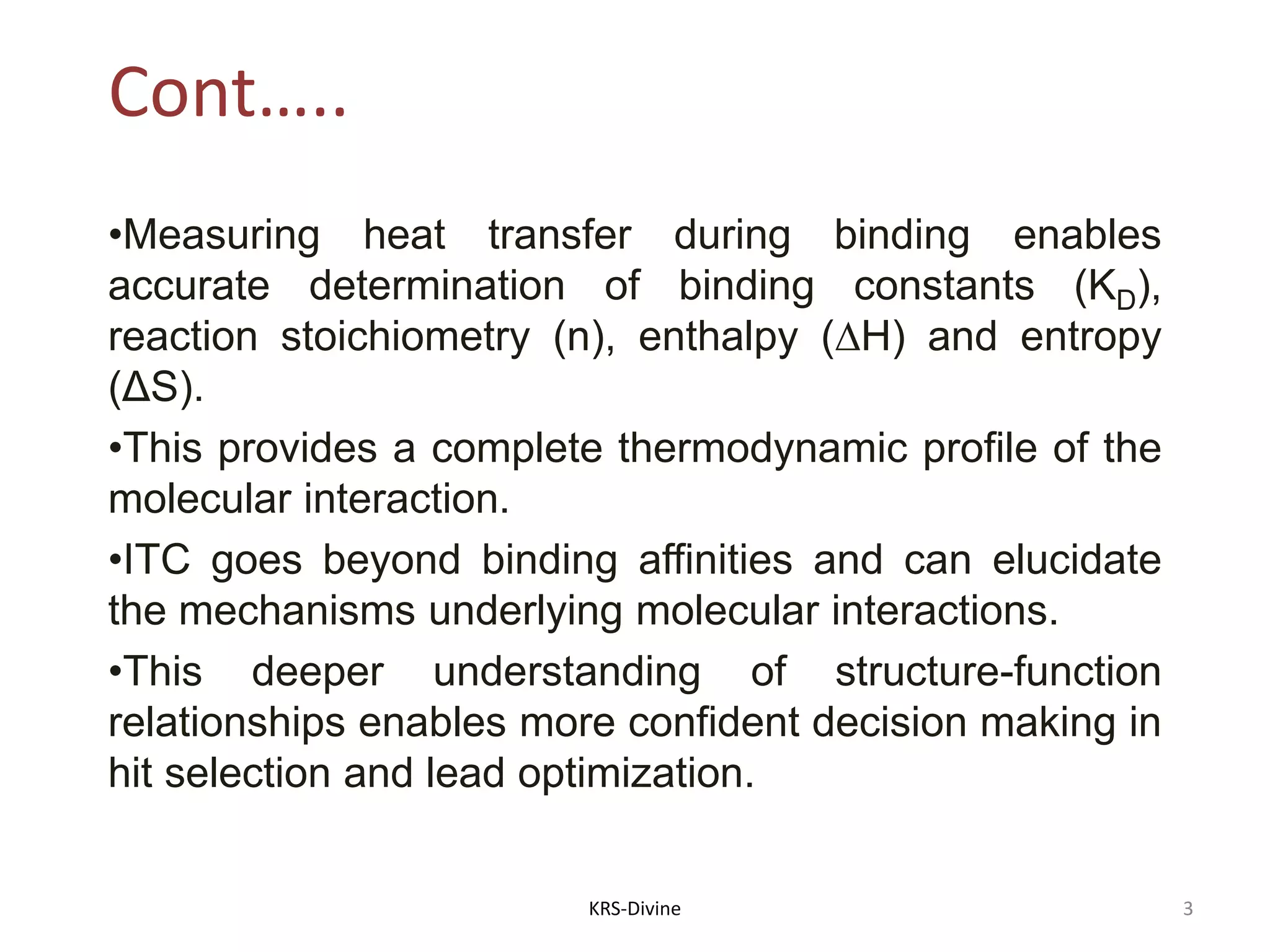 Isothermal titration calorimetry (ITC) | PPTX