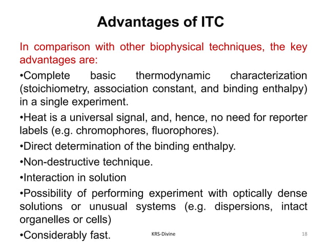 Isothermal titration calorimetry (ITC) | PPTX | Chemistry | Science