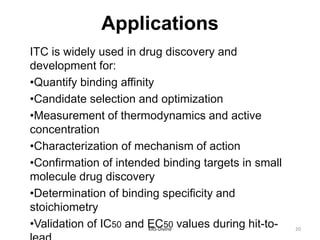 Isothermal titration calorimetry (ITC) | PPTX