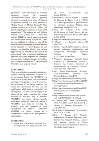 Restoration of visual acuity with #Isotine eye drops - An Ayurvedic ...