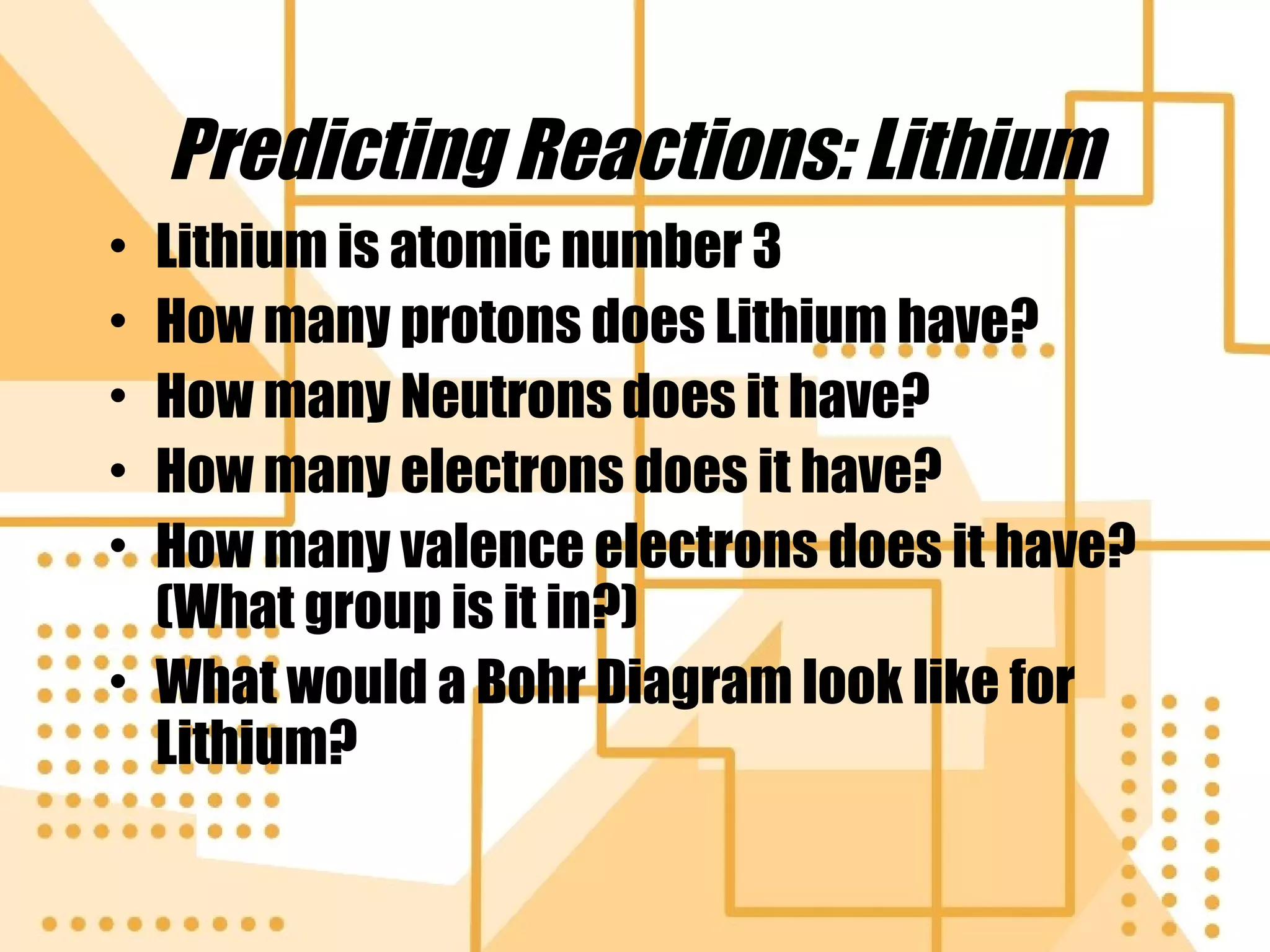 Isotopes, Lewis Dot Diagrams and Predicting Reactions | PPT