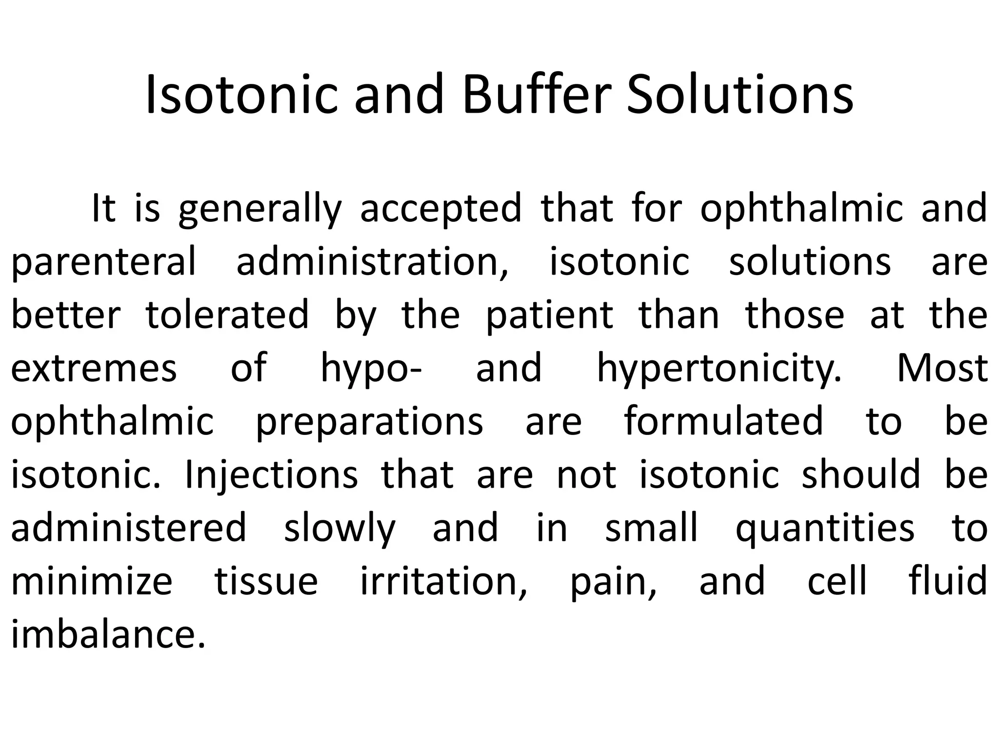 Isotonic and buffer solutions | PPTX