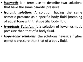 Isotonic and buffer solutions | PPTX