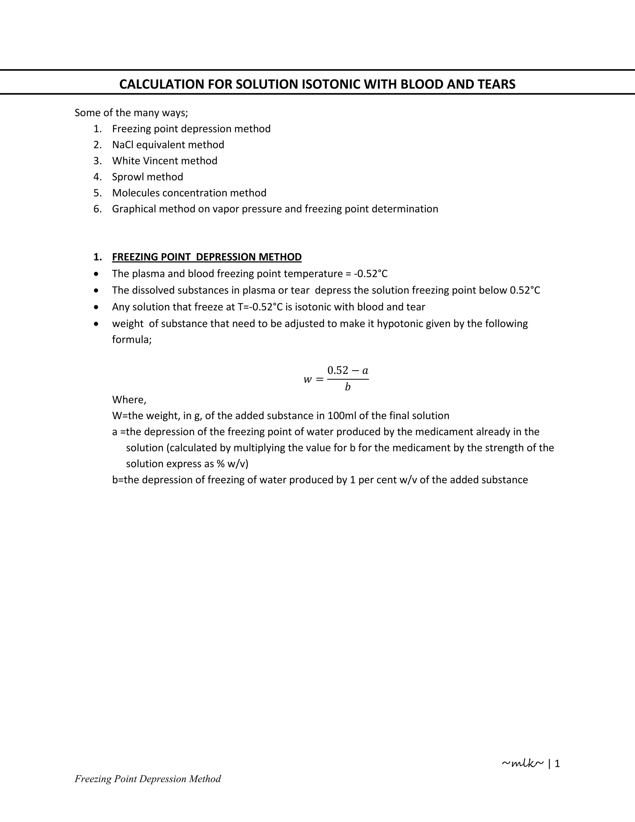 Isotonic calculation | PDF