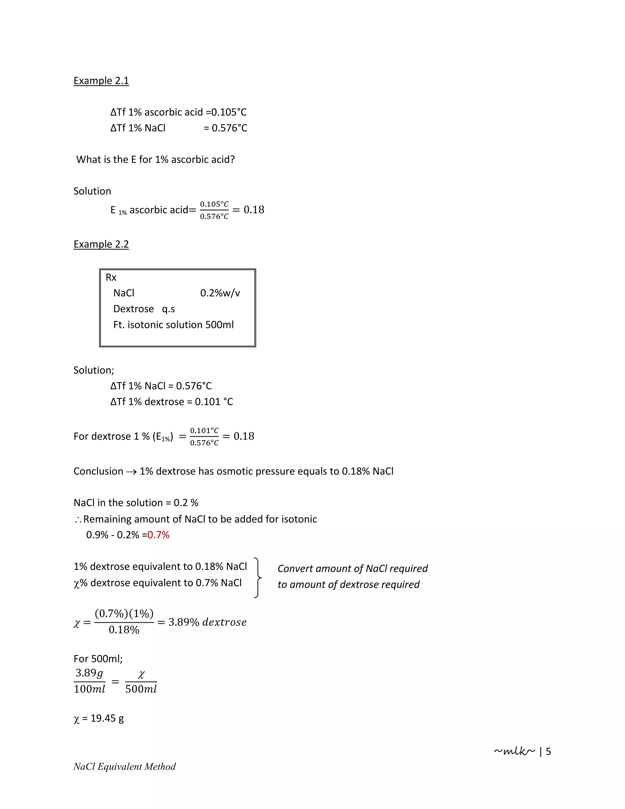 Isotonic calculation | PDF