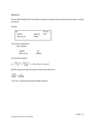 Isotonic calculation | PDF