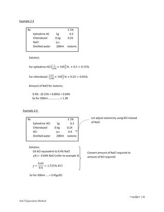 Isotonic calculation | PDF
