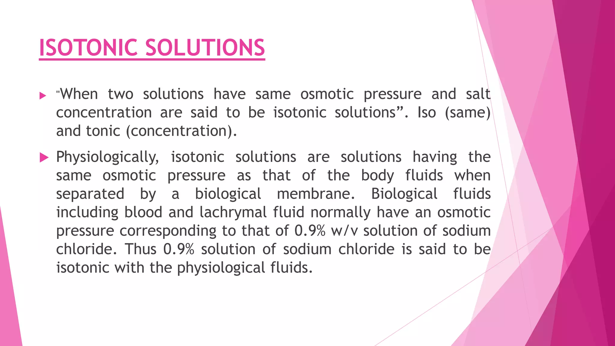 Isotonic solutions-----(Pharmaceutics) | PPTX