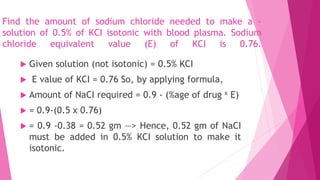 Isotonic solutions-----(Pharmaceutics) | PPTX
