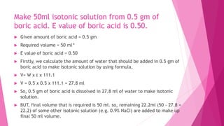 Isotonic solutions-----(Pharmaceutics) | PPTX