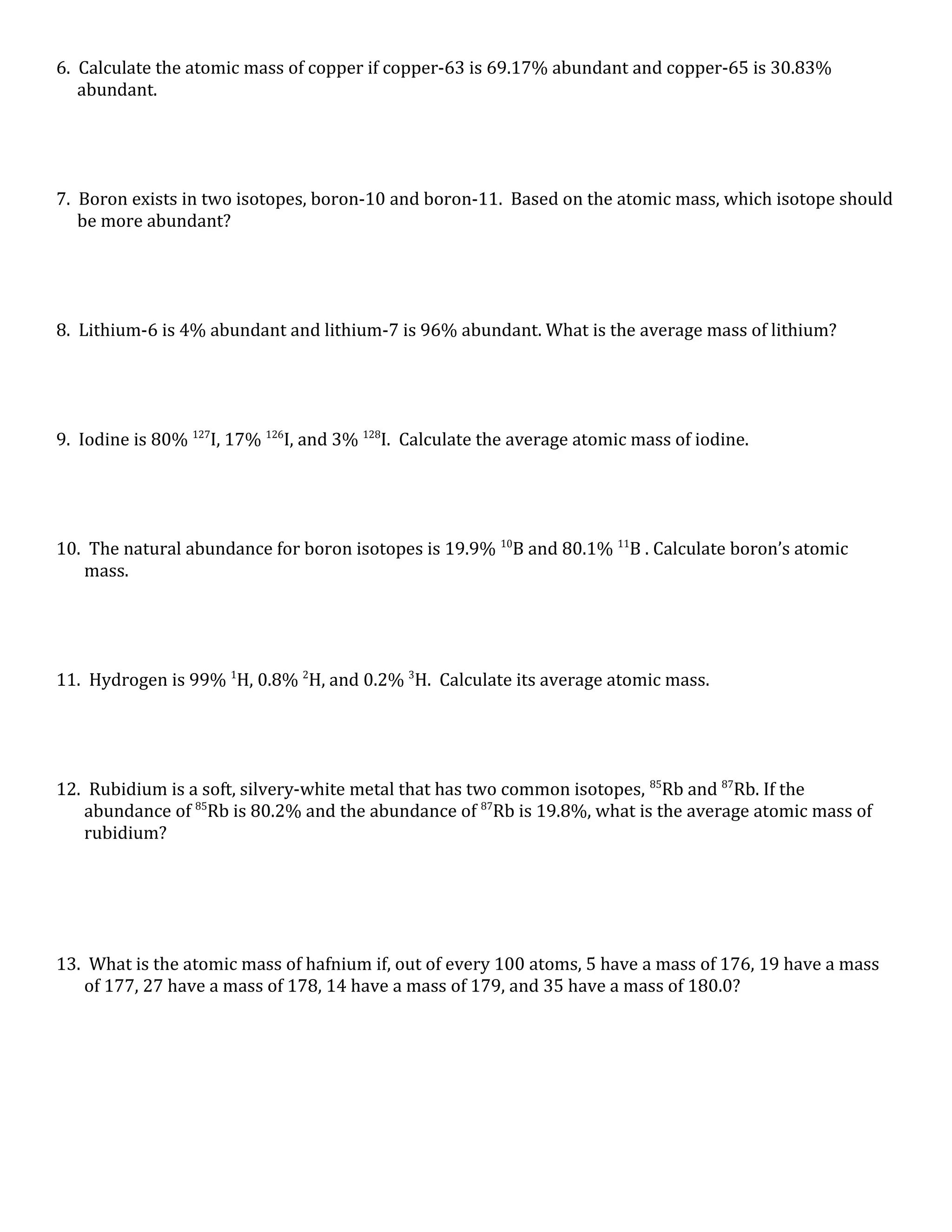 Isotope practice (2) | DOC