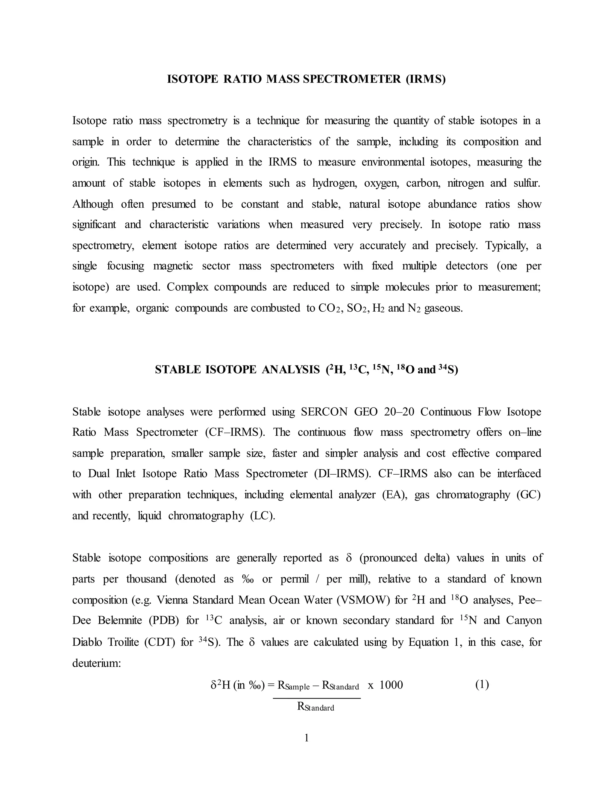 Isotope ratio mass spectrometer description | DOCX