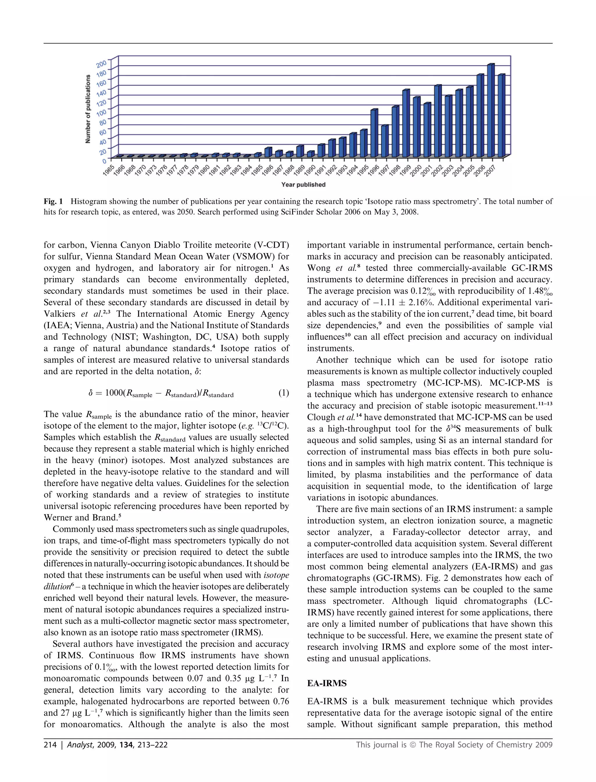 Isotope ratio mass spectrometry minireview | PDF
