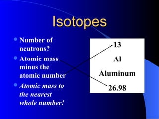 Isotopes | PPT | Chemistry | Science