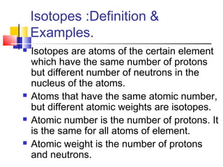 Isotopes and their application in plant sciences. | PPT