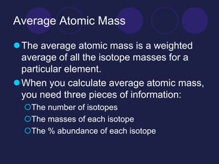 Average Atomic Mass Definition