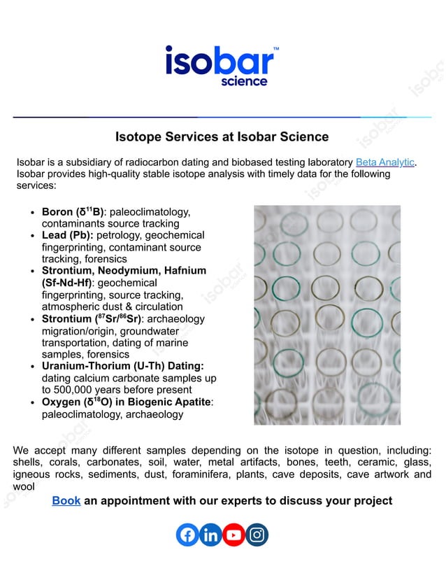 Isotope Services at Isobar Science | PDF
