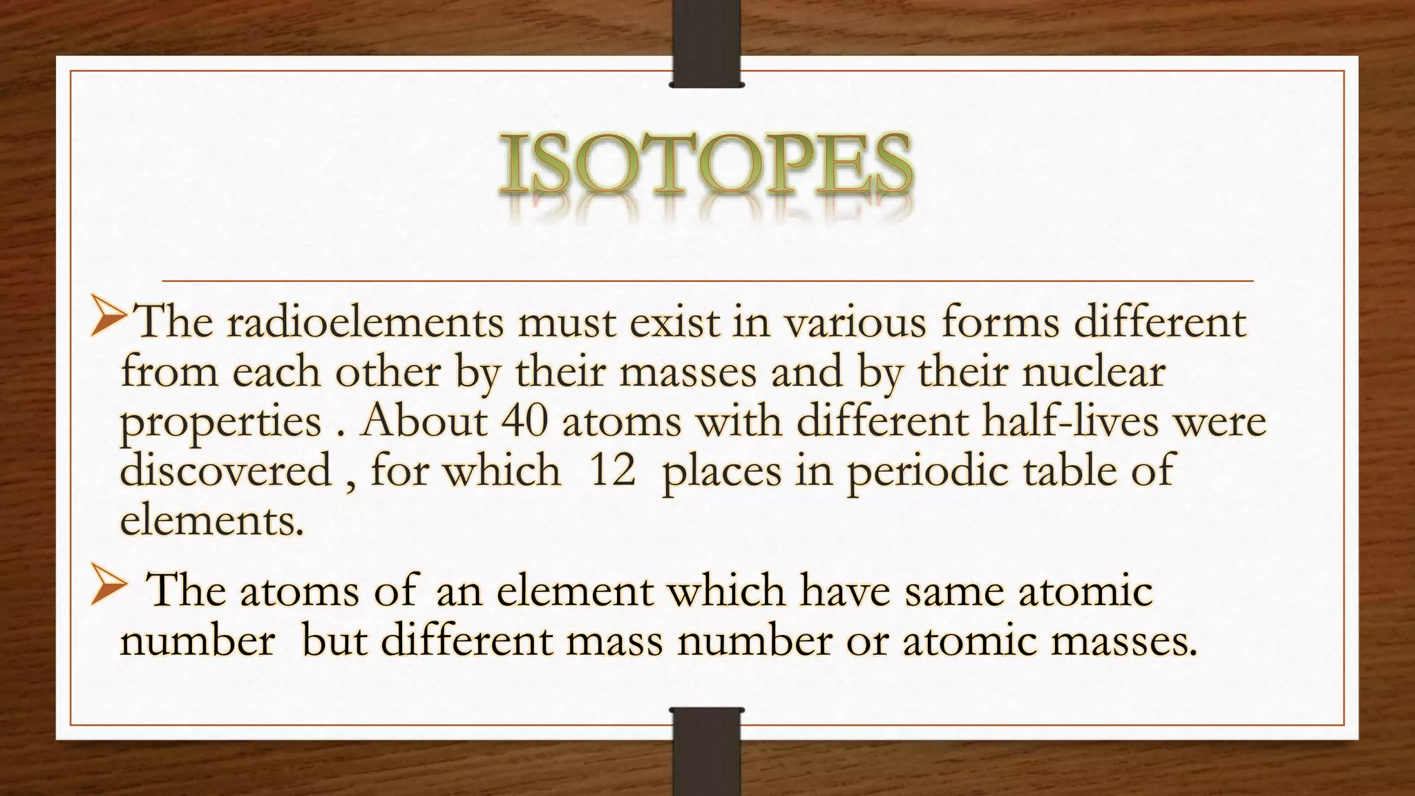 Isotopes , isobar, isotones | PPTX