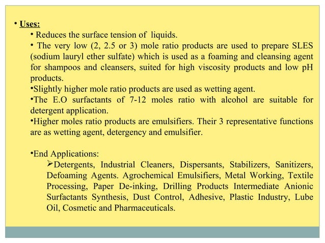 Isotridecyl alcohol | PPT | Chemistry | Science