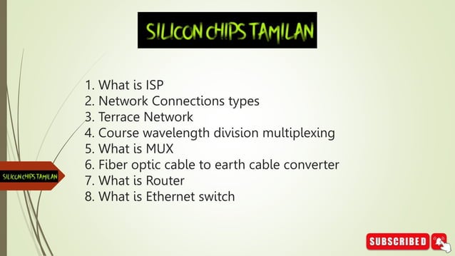 1. What is ISP 2. Network Connections types 3. Terrace Network 4 ...