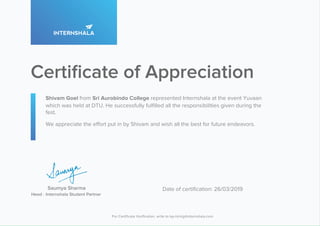ISP 12 Certificate Of Appreciation | PDF